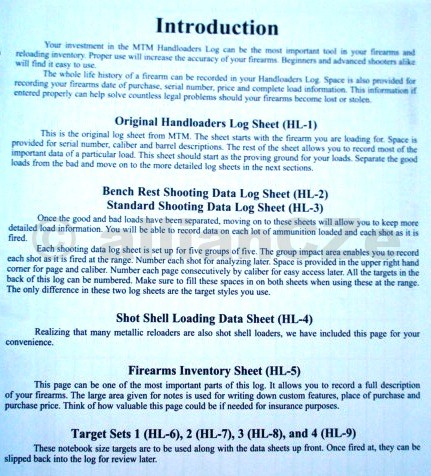 Kniha záznamů pro přebíjení střeliva - MTM HANDLOADERS LOG - Alliancze